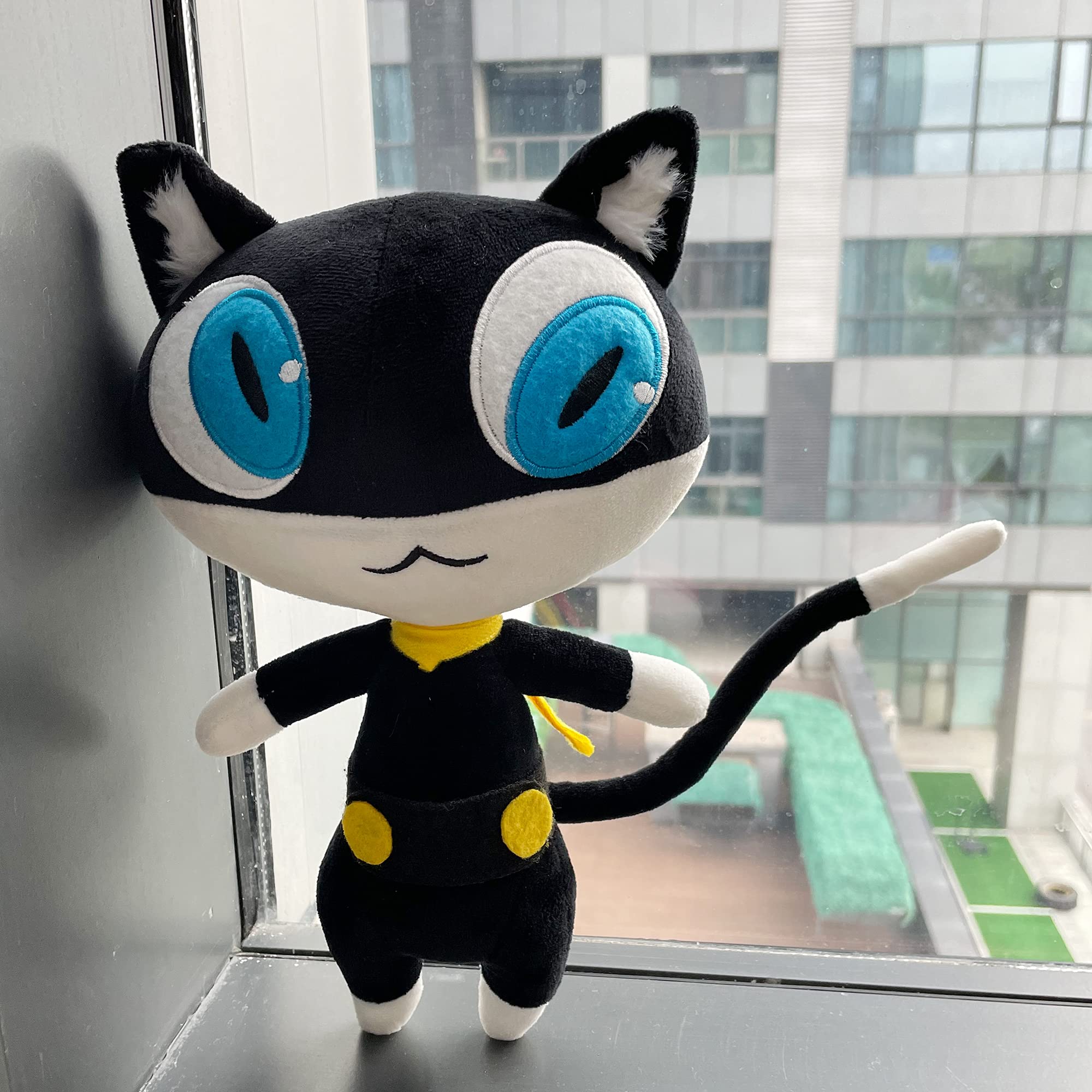 Hotiego 11.8" Cat Plush Toys Figures Blact Cat Dolls Plushie Stuffed Plushies Cosplay Props for Game Fans