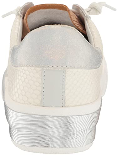 Dolce Vita Women's Zina Sneaker, White/Natural Embossed Leather, 8.5