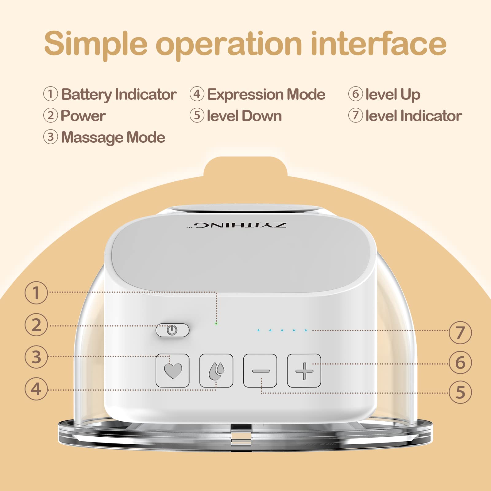 Breast Pump,Wearable Breast Pump,Breast Pump Hands Free,Hands Free Breast Pump,Low Noise,Painless Massage and Breast Suction 2Modes,5Levels Electric Breast Pump Portable,24mm Flange