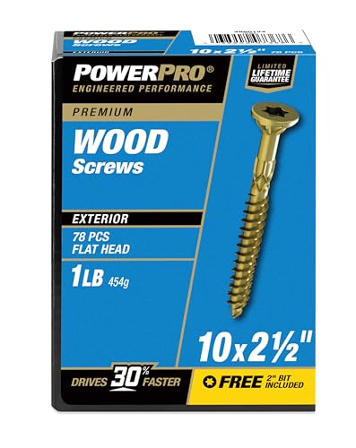 Power Pro Premium Exterior Wood Screws (#10 x 2-1/2") - 1lb Box