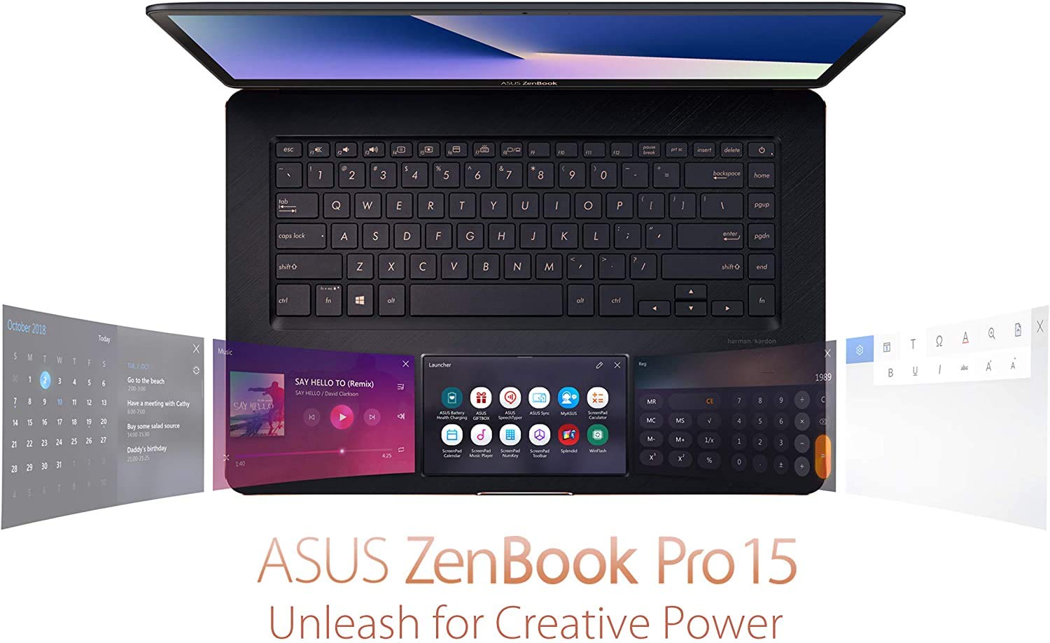 ASUS ZenBook Pro 15 Laptop, 15.6” UHD 4K Touch, Intel Core i9-8950HK, NVIDIA GeForce GTX 1050 Ti, 16GB DDR4 RAM, 512GB PCIe SSD, Backlit KB, Windows 10 Pro, UX580GE-XB74T