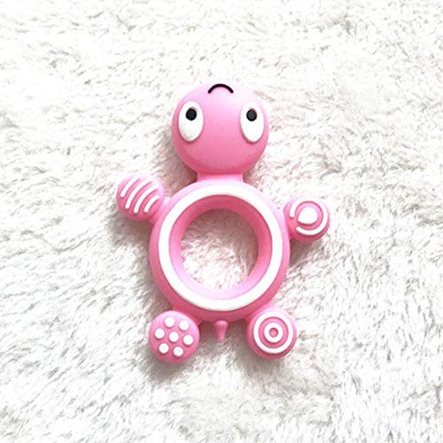 Jitejoe Baby Teether, Food-Grade Baby Silicone Turtle Animals (Pink)