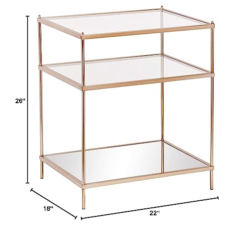 Southern Enterprises Knox Glam Mirrored, Side Table, Gold