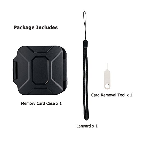 JJC Deluxe 8 Slots Compact Memory Card Case Holder Box Organizer for SD microSD SDXC microSDXC SDHC microSDHC TF Card, Travel-Friendly Memory Card Container with Water-Resistant & Shockproof Function