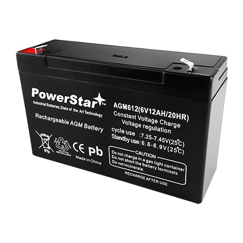 PowerStar New 2pc 6V 12Ah SLA Battery WB6120F2 for UB6120, D5778, PS6100