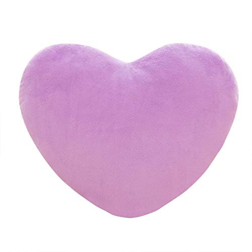 Cute Plush Pillow Fluffy Heart Throw Pillow, Valentines Day Decor Heart Shape Cushion Toy Throw Pillows Gift for Friends/Children/Girls (Purple)