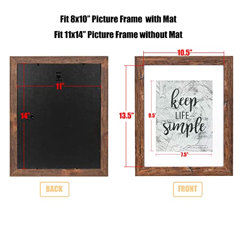 kennethan Rustic Brown 11x14 Picture Frame Wide Molding - Wall Mounting Material IncludedâŚ