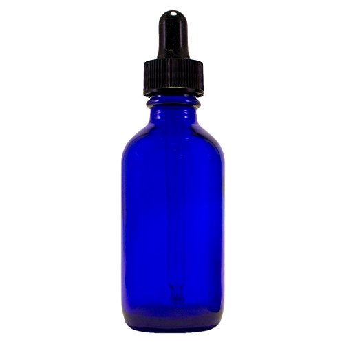 Premium Vials B37-6 Cobalt Glass Bottles for Essential Oils with Glass Eye Droppers, 2 oz Capacity, Blue (Pack of 6)