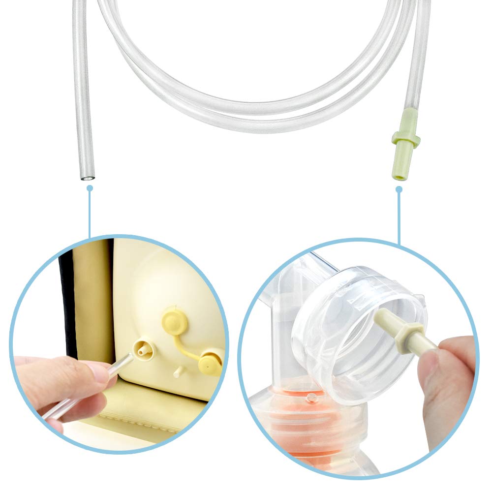 Replacement Tubing (1 Retail Pack of 2 Tubes) Compatible with Medela Pump in Style and New Pump in Style Advanced Breast Pump - 100% BPA Free (One Pack)