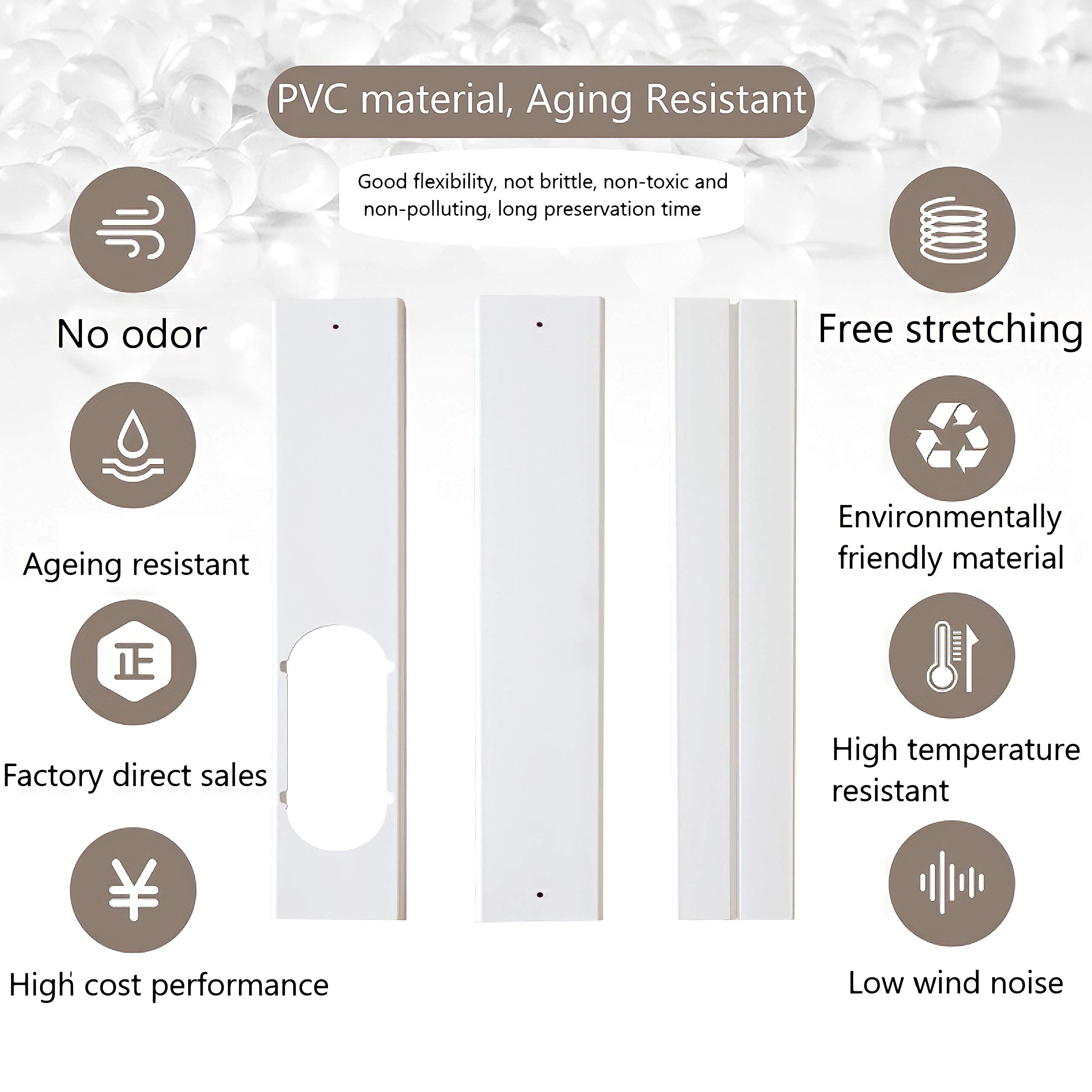 ASKAWTE 2PCS Air Conditioner Window Sealing Plate,Portable Air Conditioner Window Vent Kit, Adjustable Length Portable Ac Vent Kit, Window Slide Kit Plate for Portable Air Conditioner