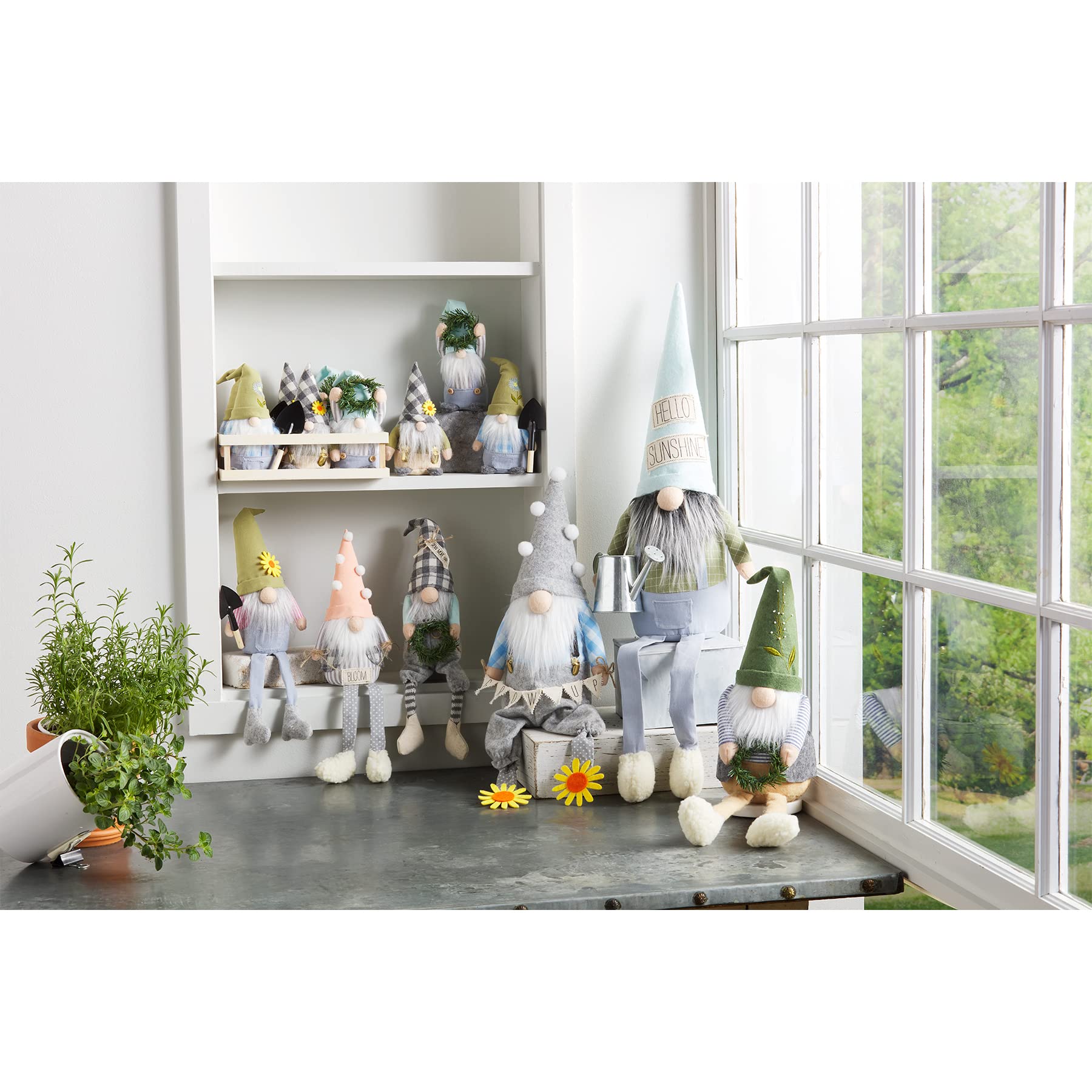 Mud Pie Garden Deluxe Dangle Gnome, 19" x 6", Small