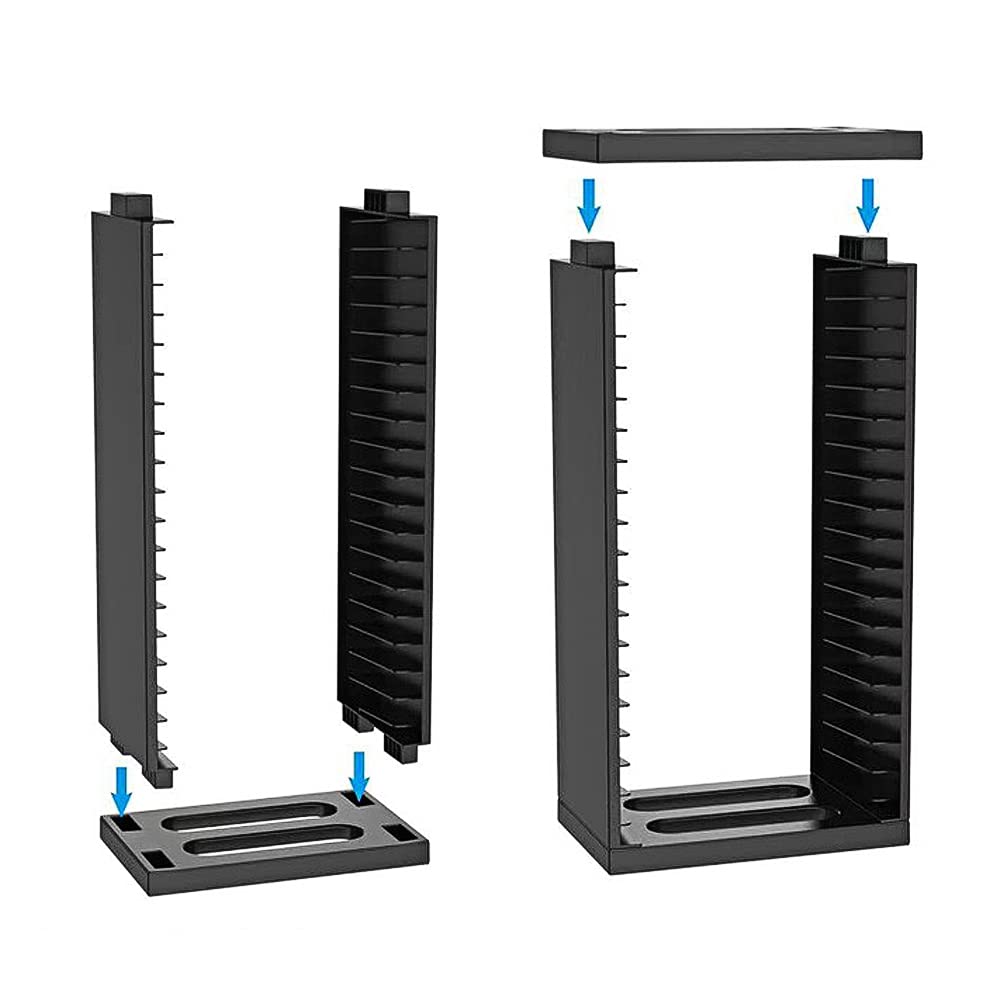 Media Storage Cabinet, Adjustable Game Disc Storage Organizer Shelf Durable and Stable Functional Game Storage Tower for