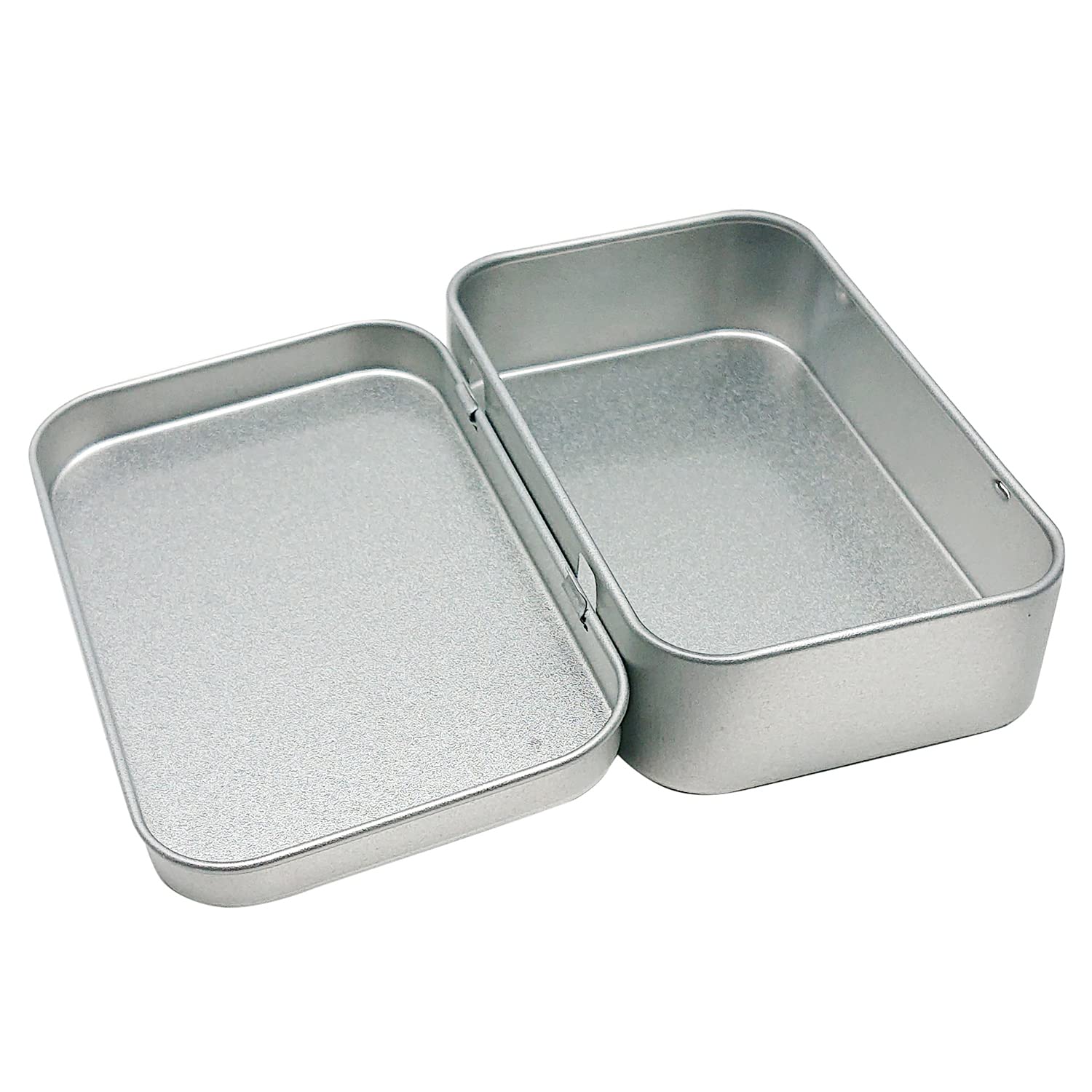 Axe Sickle 8 Pack Tin Box Containers 3.7 x 2.4 x 0.8 Inch Metal Tins Storage Box with Hinge Lids, for Home Storage, Outdoor Active Storage Containers, Home Organizer Small Tins, Silver