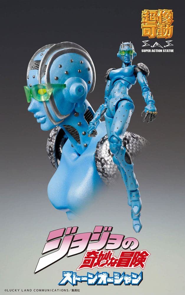 Medicos JoJo’s Bizarre Adventure Part 6: Chozo Kado Stone Free Super Action Statue Figure, Multicolor