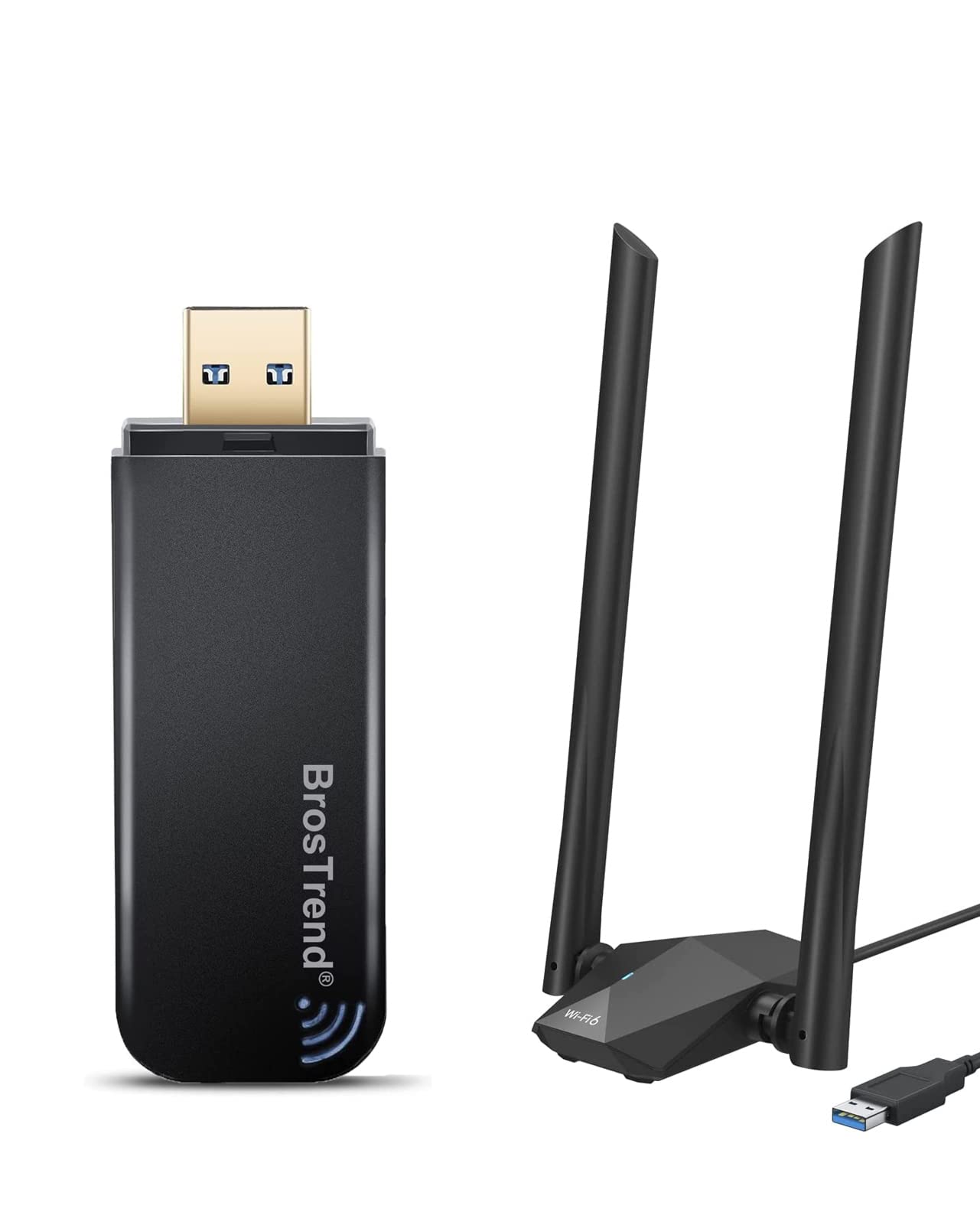 BrosTrend AX1800 USB WiFi 6 Adapter for Long Range and AC1200 Wireless USB WiFi Network Adapter for Laptop, Desktop PC