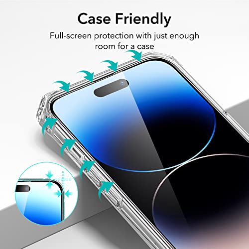 ESR Tempered Glass Screen Protector for iPhone 14 Pro (Armorite), Easy Installation Frame, Military-Grade Protection, Ultra Tough, Scratch Resistant, 2 Pack