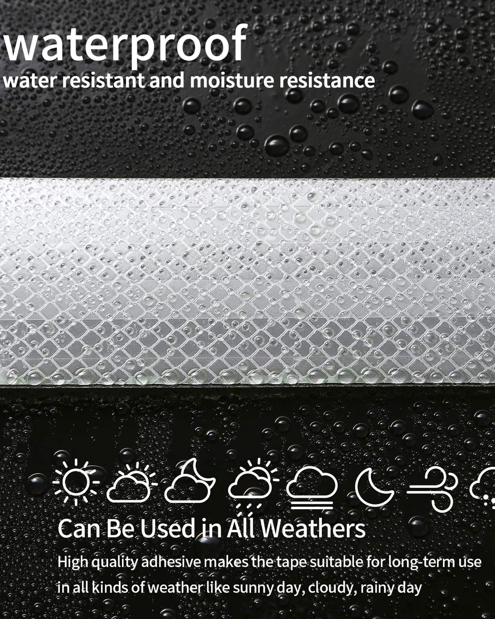 Brozigo Reflective Tape 2-Pack 1 inch X16.5ft Reflective Tape for Safety Warning, Reflector Tape Outdoor Waterproof for Clothing, White