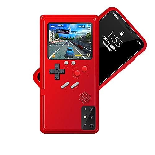 Handheld Game Console Case for Samsung S21 Plus, Game Phone Case for Galaxy S21 Plus with 36 Built-in Games and Color Display Red