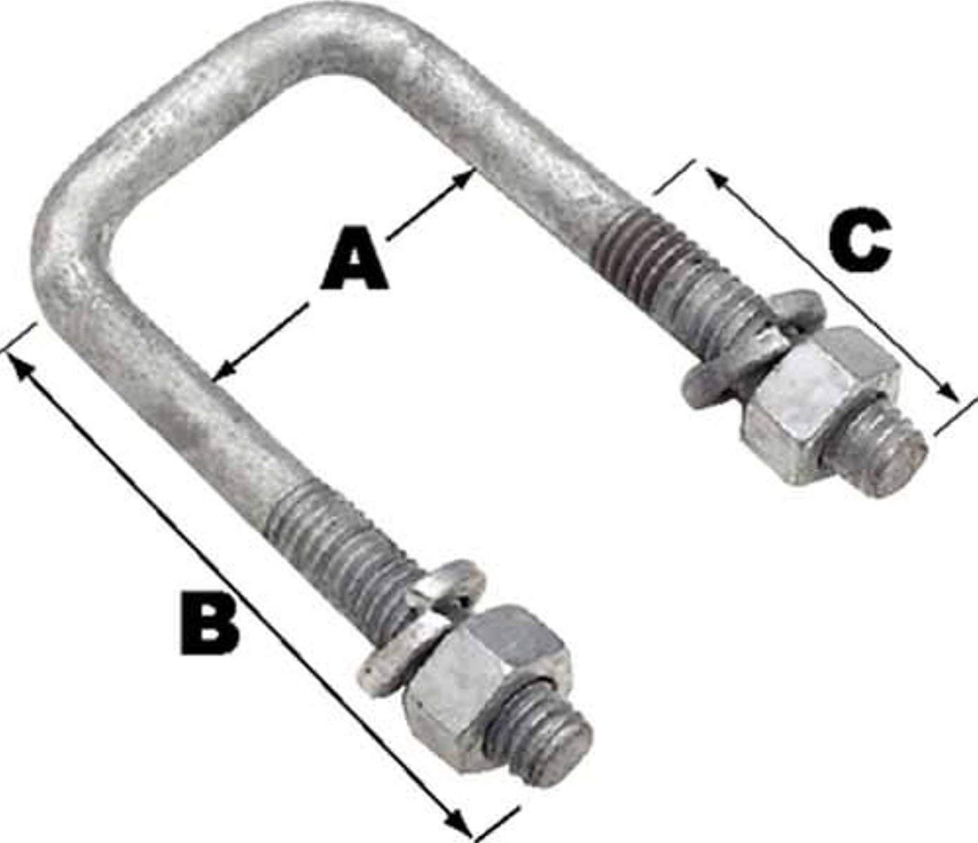 SEACHOICE Square U-Bolt 7/16 x 3-1/16 x 2-13/16