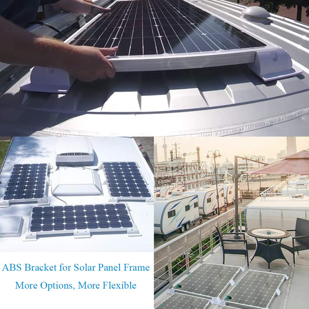 CMYYANGLIN Solar Panel Mounting Brackets ABS Corner Bracket Kit 7PCS, Drill-Free Widely Used on Roofs of RV, Caravans, Vehicles, Camper Vans, Sheds, Garages, Deck of Boats, White