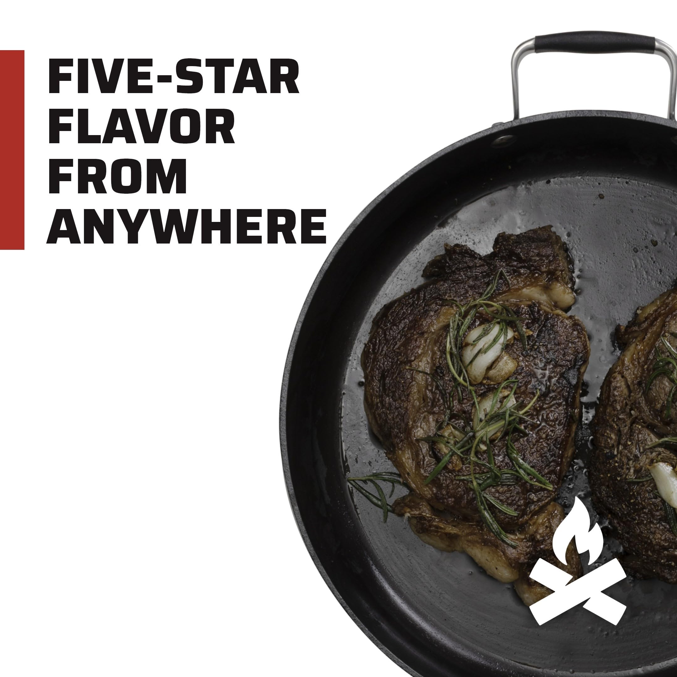 Camp Chef Heritage Cast Iron Skillet - Seasoned Cast Iron Pan - Camping Accessories & Essentials - Sleek, Modern Design - Amazing Heat Retention - Ready-to-Use Cast Iron Skillet - 12"