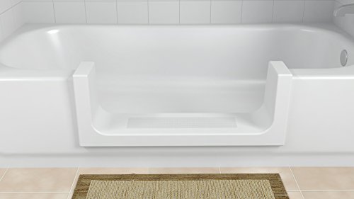 CleanCut Step Bathtub Accessibility Kit - Convert Existing Tub to Step-In Shower (White, Size Large)