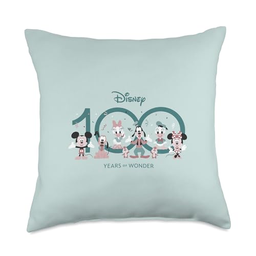 Disney 100 Years of Wonder Mickey & Pals Muted Cute D100 Throw Pillow, 18x18, Multicolor