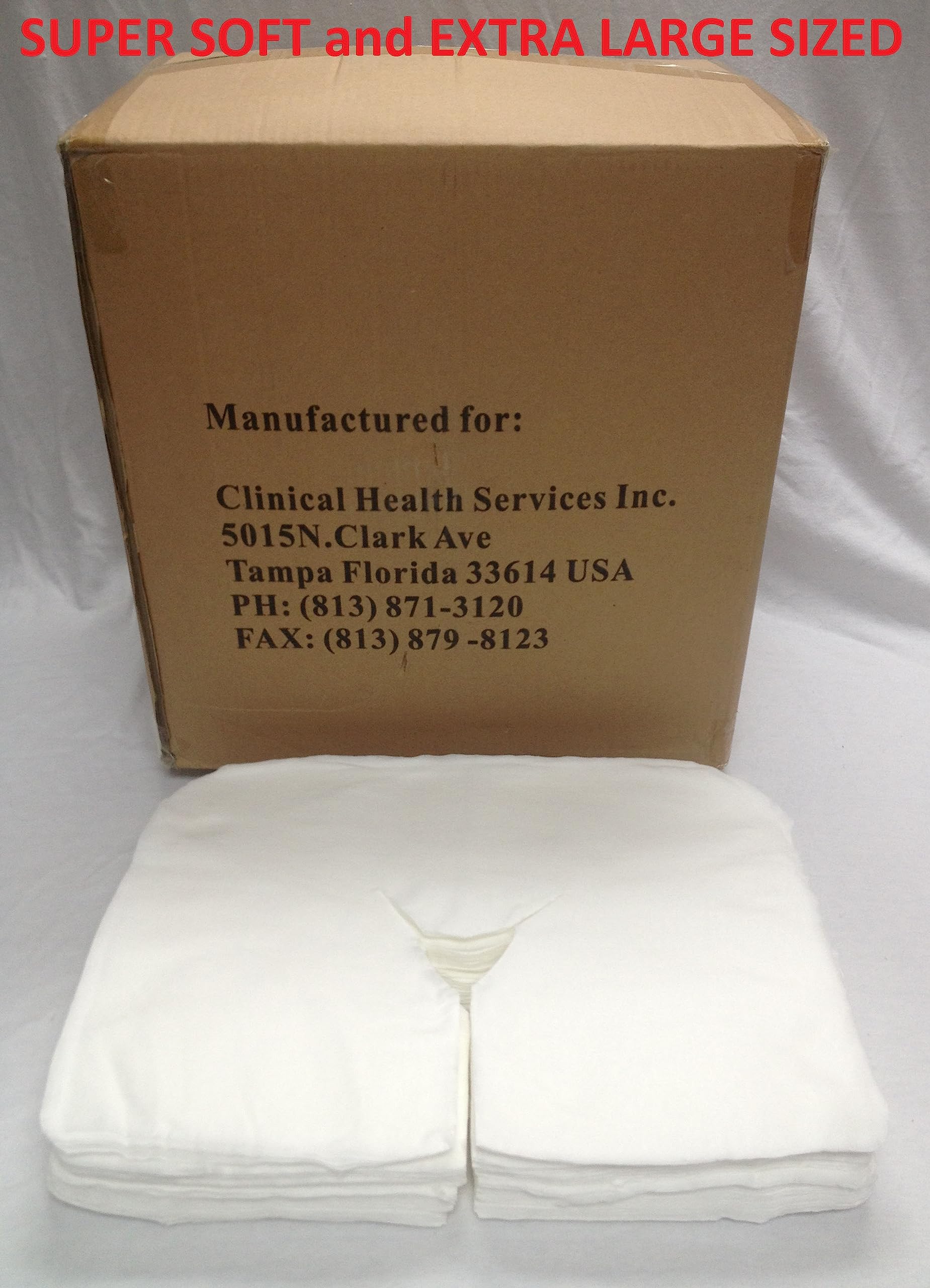 Therabuilt disposable headrest covers for massage tables, case of 1000 pcs. Full Size: 16 3/8" x 12"
