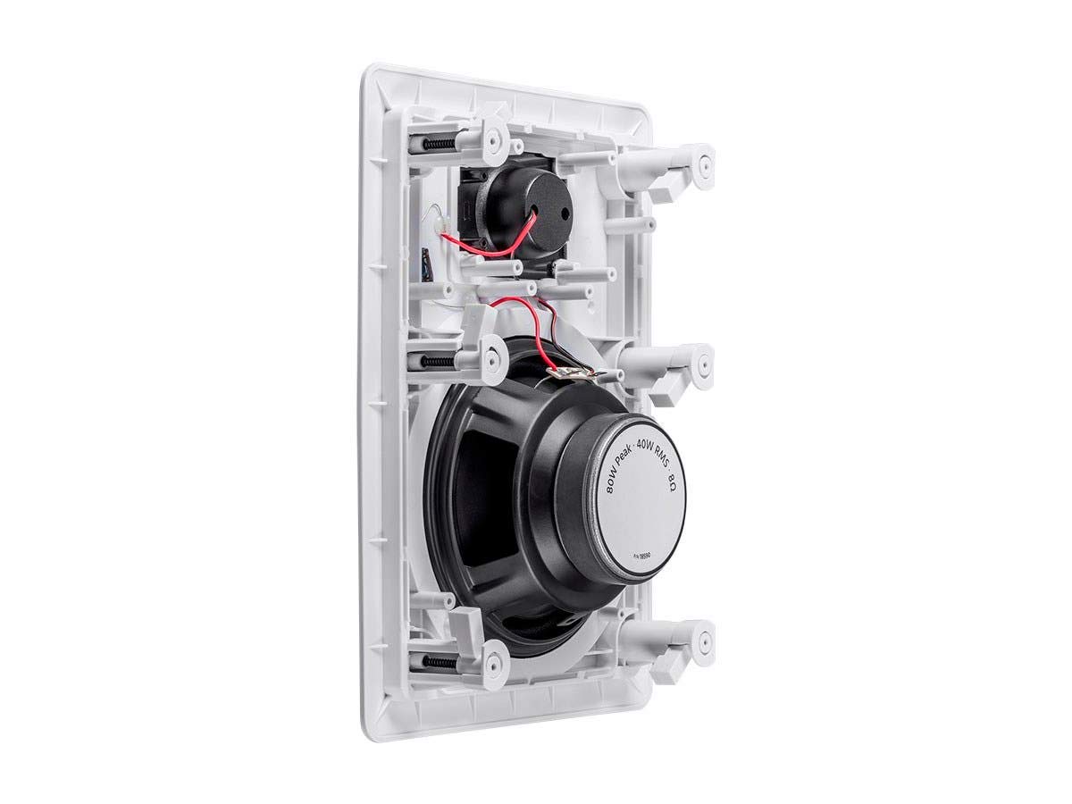 Monoprice 2-Way Polypropylene In-Wall Speakers - 6.5 Inch (Pair) With Paintable Grille - Aria Series,White