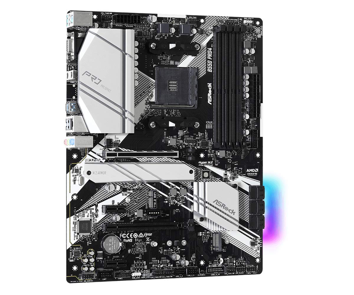 ASRock B550 PRO4 Supports 3rd Gen AMD AM4 Ryzen™ / Future AMD Ryzen™ Processors Motherboard