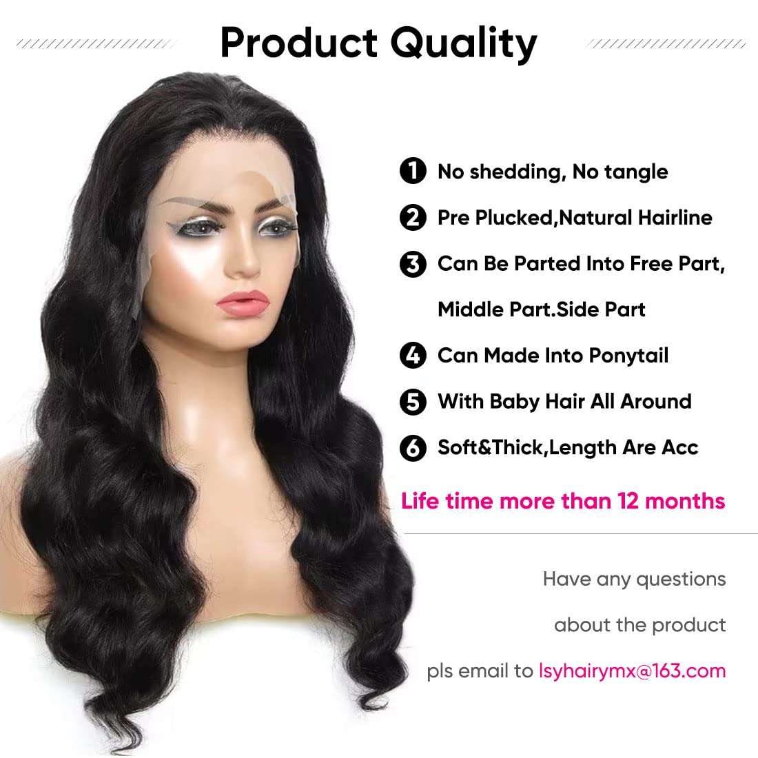 Body Wave Lace Front Wigs Human H