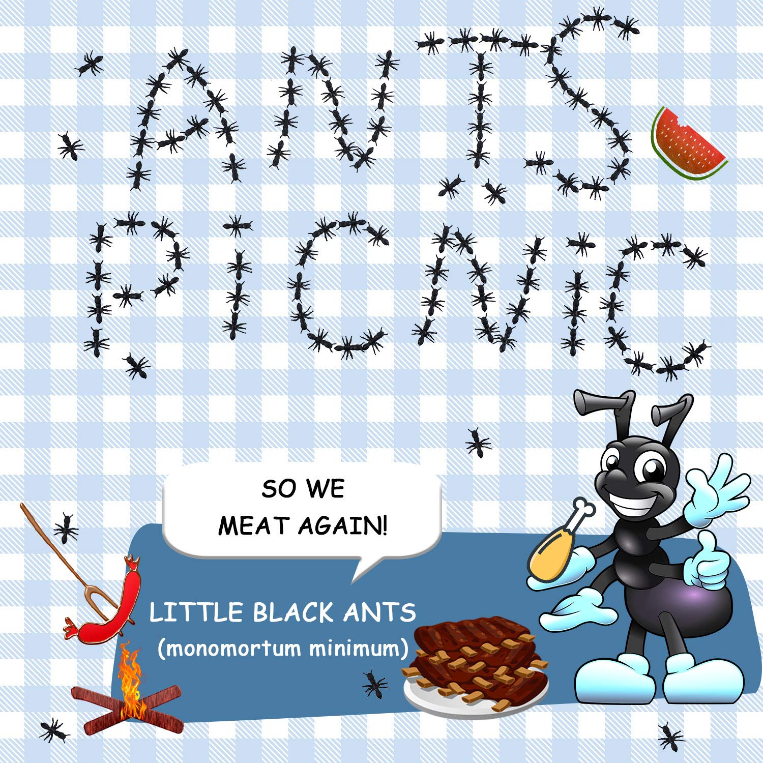Jovitec 300 Pieces Fake Ants Prank Plastic Black Ant Bugs Joke Toys Realistic Insects for Halloween Party Favors Decoration Props