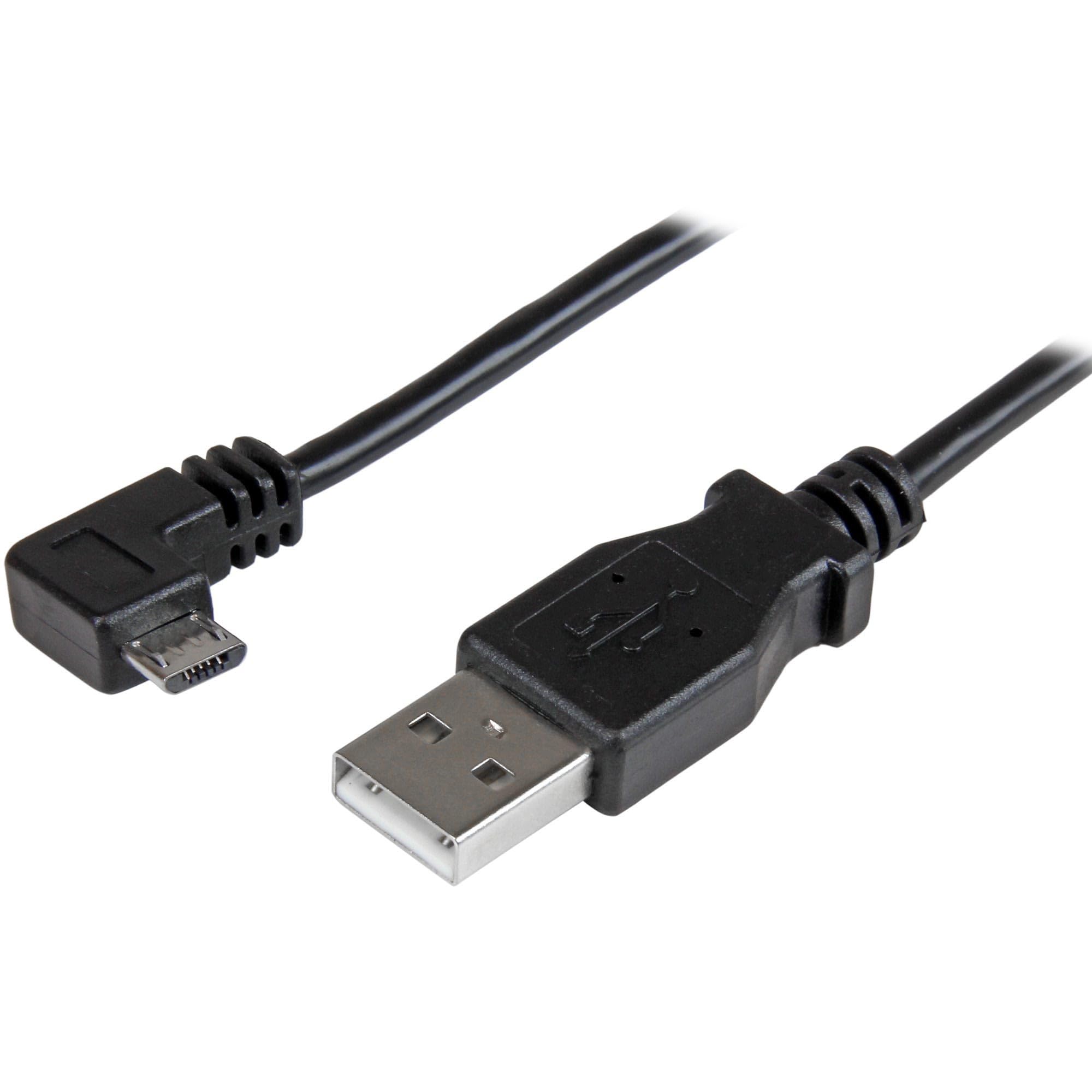StarTech.com Right Angle Micro USB Cable – 1 ft / 0.5m – 90 degree – USB Cord – USB Charger Cable – USB to Micro USB Cable (USBAUB50CMRA)