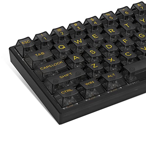 dagaladoo 140 Keys Black Clear Keycaps Full Set, Custom Cherry Profile Keyboard Keycaps, XVX Transparent PC Material Keycaps for 60% 65% 75% 100% Cherry Gateron Mx Switches Mechanical Keyboard