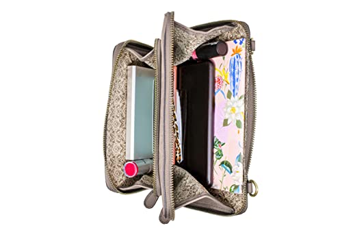 Joy Susan Women’s Brushed Mini Convertible Zip Around Wristlet