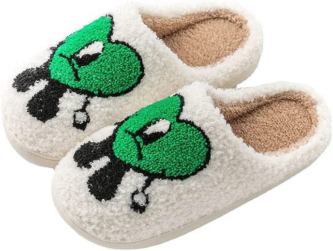 Daisy’s Findings Bad Bunny Slippers | Smiley Face Slippers for Women | Cute Plush Cute Slippers for Women | Fluffy Slippers | Fuzzy Slippers Women Indoor and Outdoor