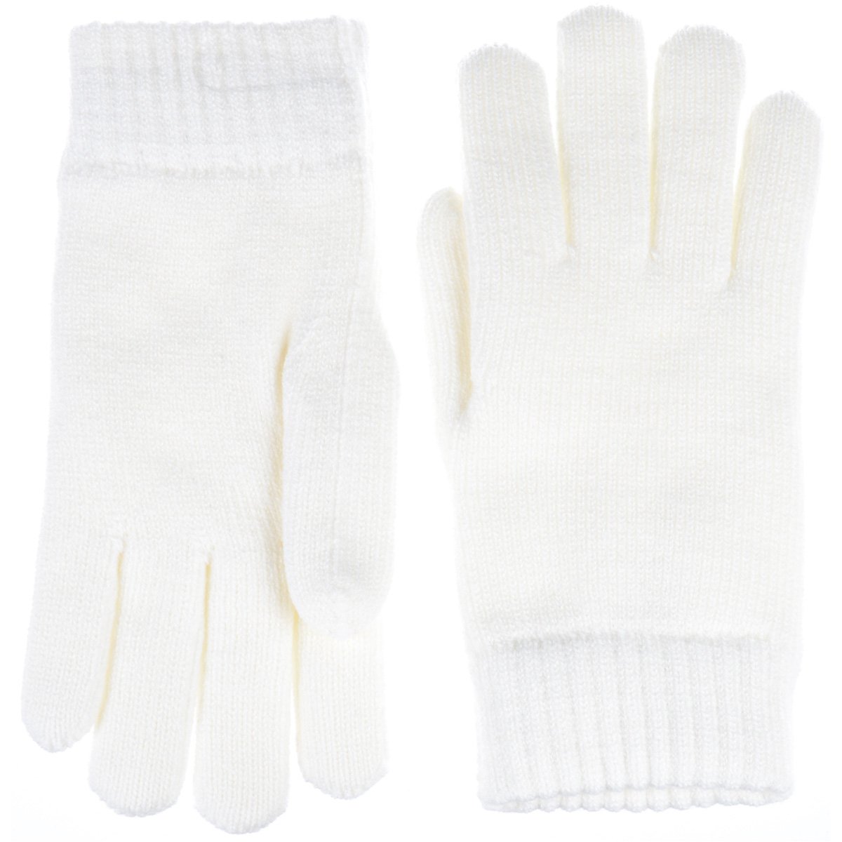 Be Your Own Style BYOS Winter Womens Toasty Warm Plush Fleece Lined Knit Gloves Solid Colors (White)