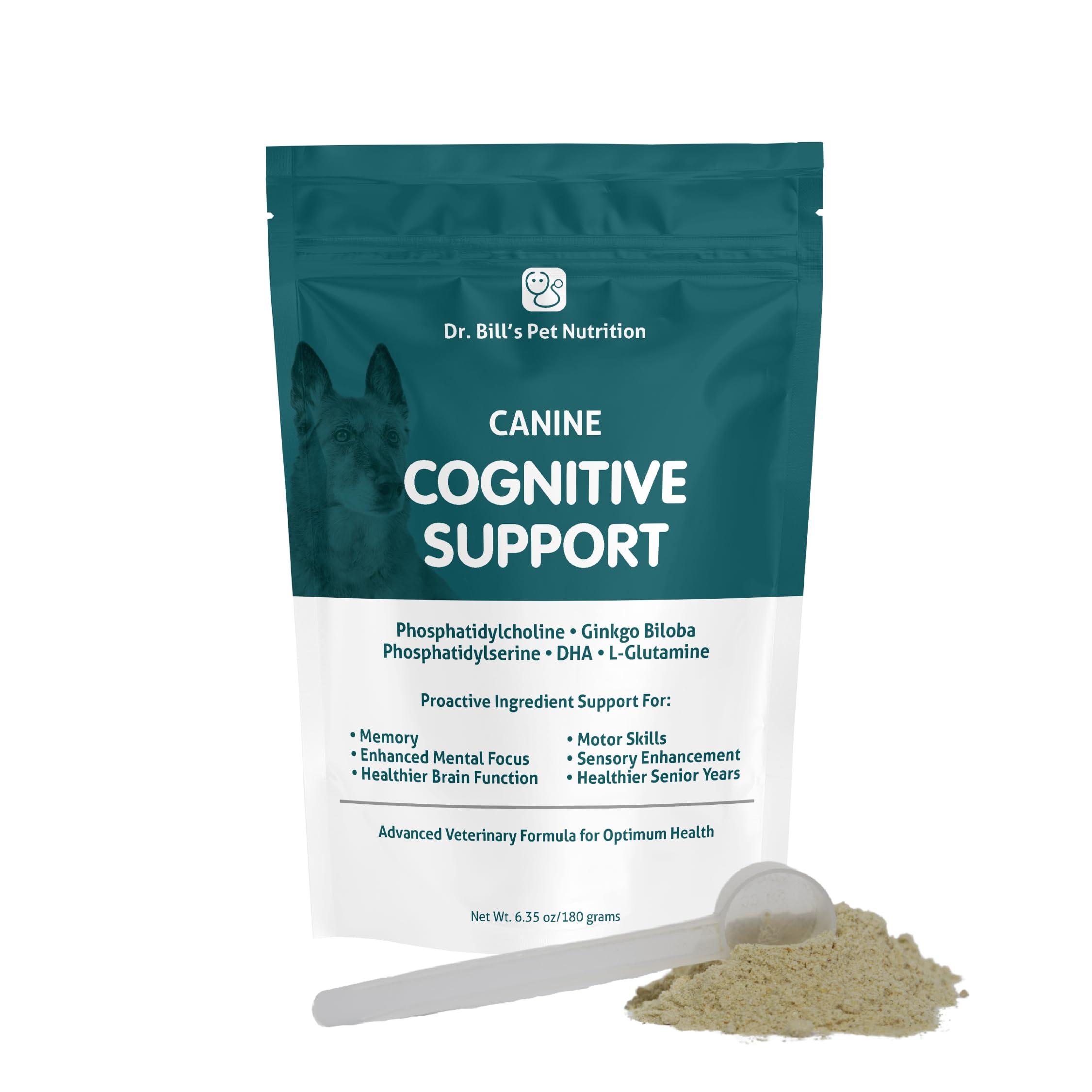 Dr. Billâs Canine Cognitive Support | Memory Support Supplement Multivitamin for Dogs | Contains Gingko Biloba, L-Carnosine, Vitamin B-12, L-Glutamine, L-Tyrosine, and DHA for Adult and Senior Dog