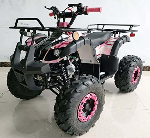 HHH 125cc Utility ATV w/Reverse Youth Adults Quad Big Tires-Pink Camo Extra Large