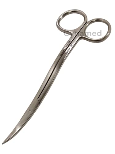 Cyanmed 1 Ea Premium 6 Inch Bent Handle Curved Embroidery Scissors-Perfect for Machine Embroidery Stainless Steel Light weight
