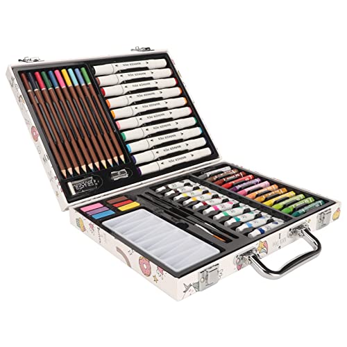GLOGLOW Marker Crayon Kit Arts and Crafts Supplies Coloring Art Kit Gift Case Markers Crayon Colour Pencils, 53pcs Art Set for Budding Artists Kids Teens Boys Girls CrayonsDrawing &