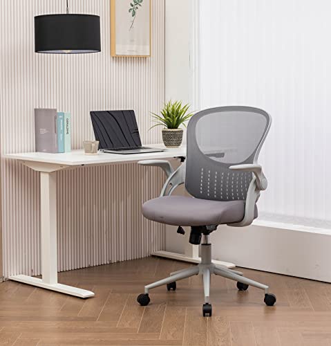 Ergonomic Home Office Desk Chair Mesh Computer Chair Adjustable Height Chair Task Chair Swivel Chair Rolling Chair with Lumbar Support/Flip-up Arms for Office, Study, Bedroom