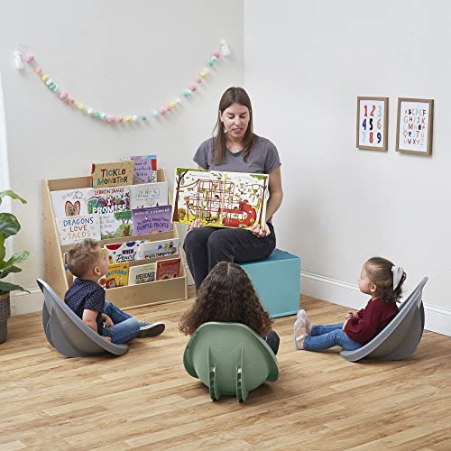 ECR4Kids Leaf Floor Seat, Rocker Chair, Sage/Grey, 6-Piece