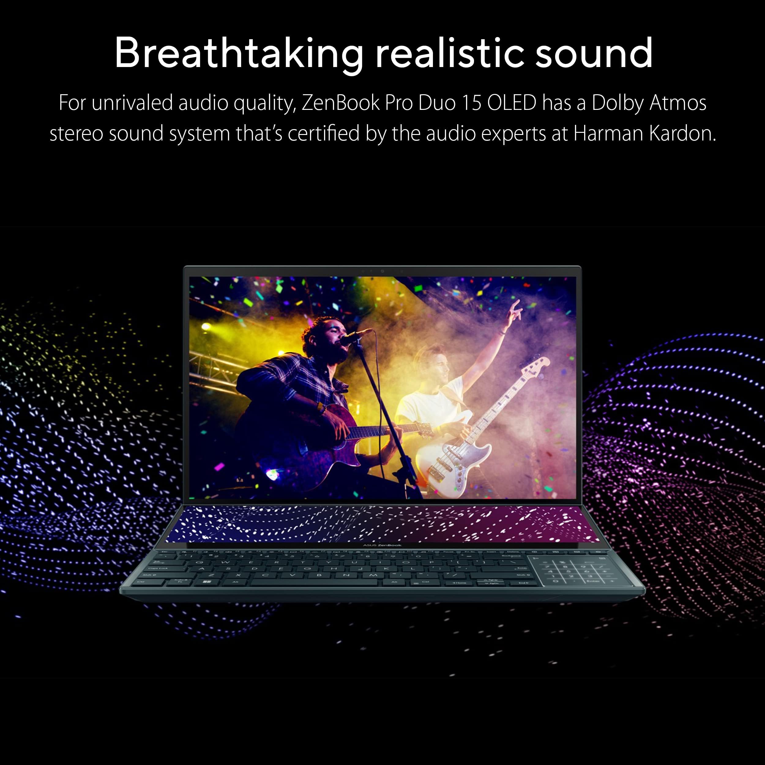 ASUS 2023 Newest ZenBook Pro Duo 15 Laptop, 15.6β OLED 4K Touchscreen, Intel Core i7-12700H (14 core), NVIDIA GeForce RTX 3060, 16GB RAM, 1TB SSD, ScreenPad Plus, Windows 11 Home, Celestial Blue