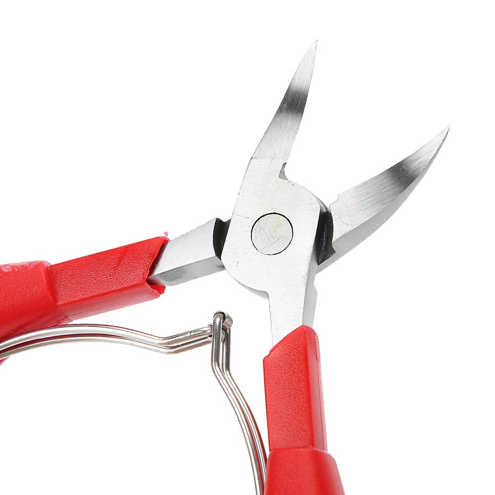 Pedicure Cutter Tool Cuticle Scissors Stainless Steel Nail Cuticle Pliers for Home Use for Men and Women (red)