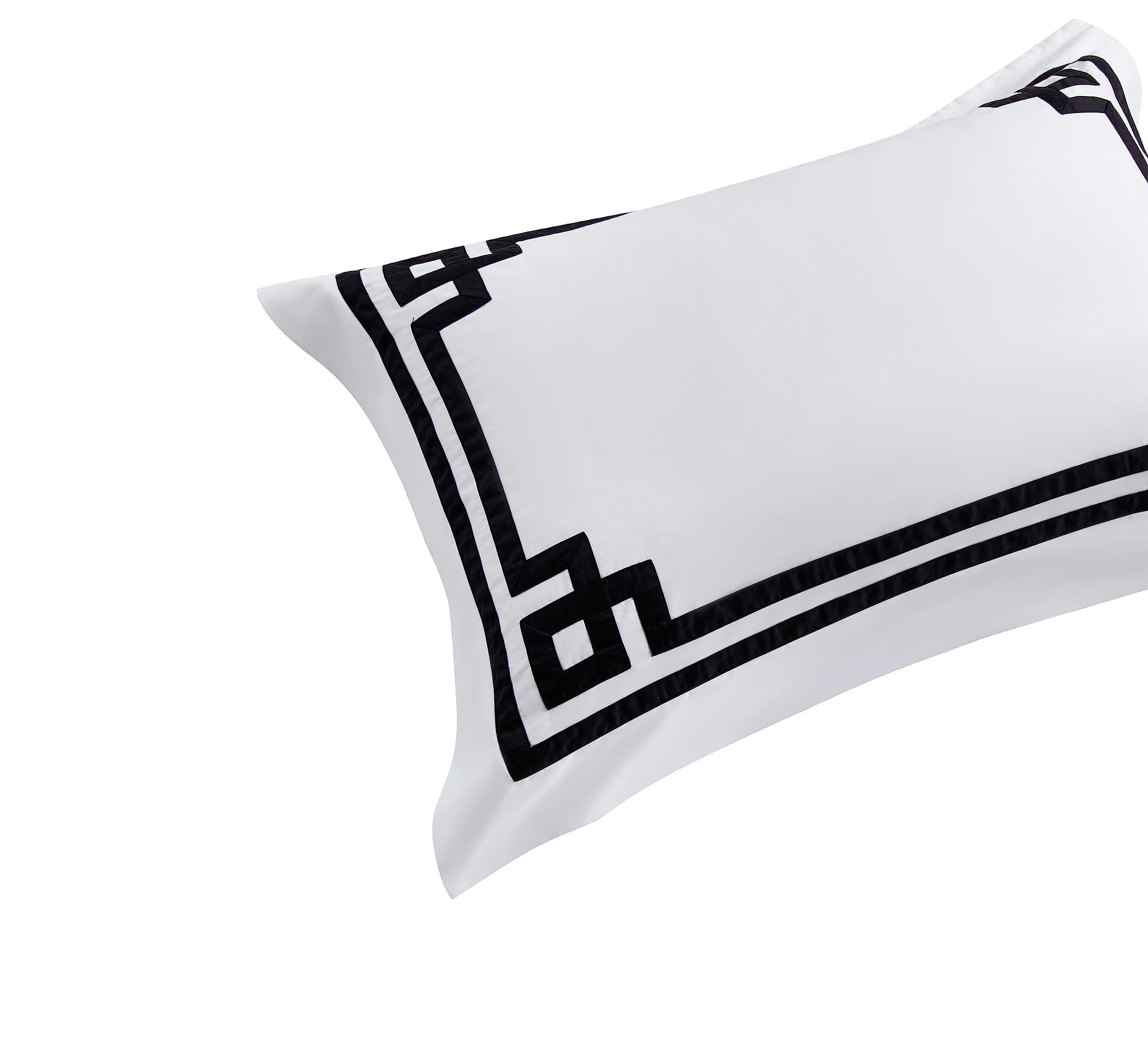 CASA BOLAJ DESIGNED TO DREAM 3 Pcs Do Not Include Filling Duvet Cover Set 100% Egyptian Cotton Sateen Luxury 400 TC (White Black, King)