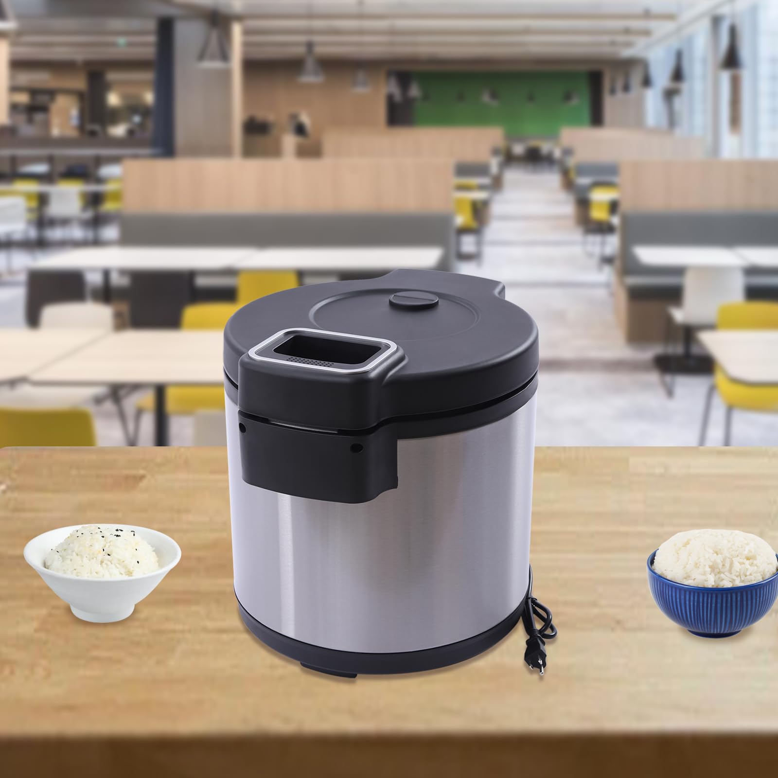 Commercial Electric Rice Warmer, Non-Stick Inner Pot With Lid, Warm Function Only, Temperature Control Up to 12 Hours (19L/20QT)