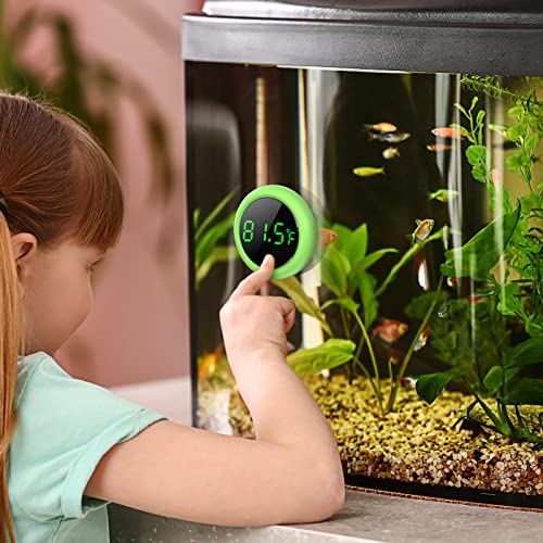LED Aquarium Thermometer, PAIZOO 5S Refresh Speed Touch Screen Fish Tank Accurate Temperature Sensor, Wide Range of Displayed, Energy-Saving & Stick-on Thermometer for Aquariums, Glass Containers