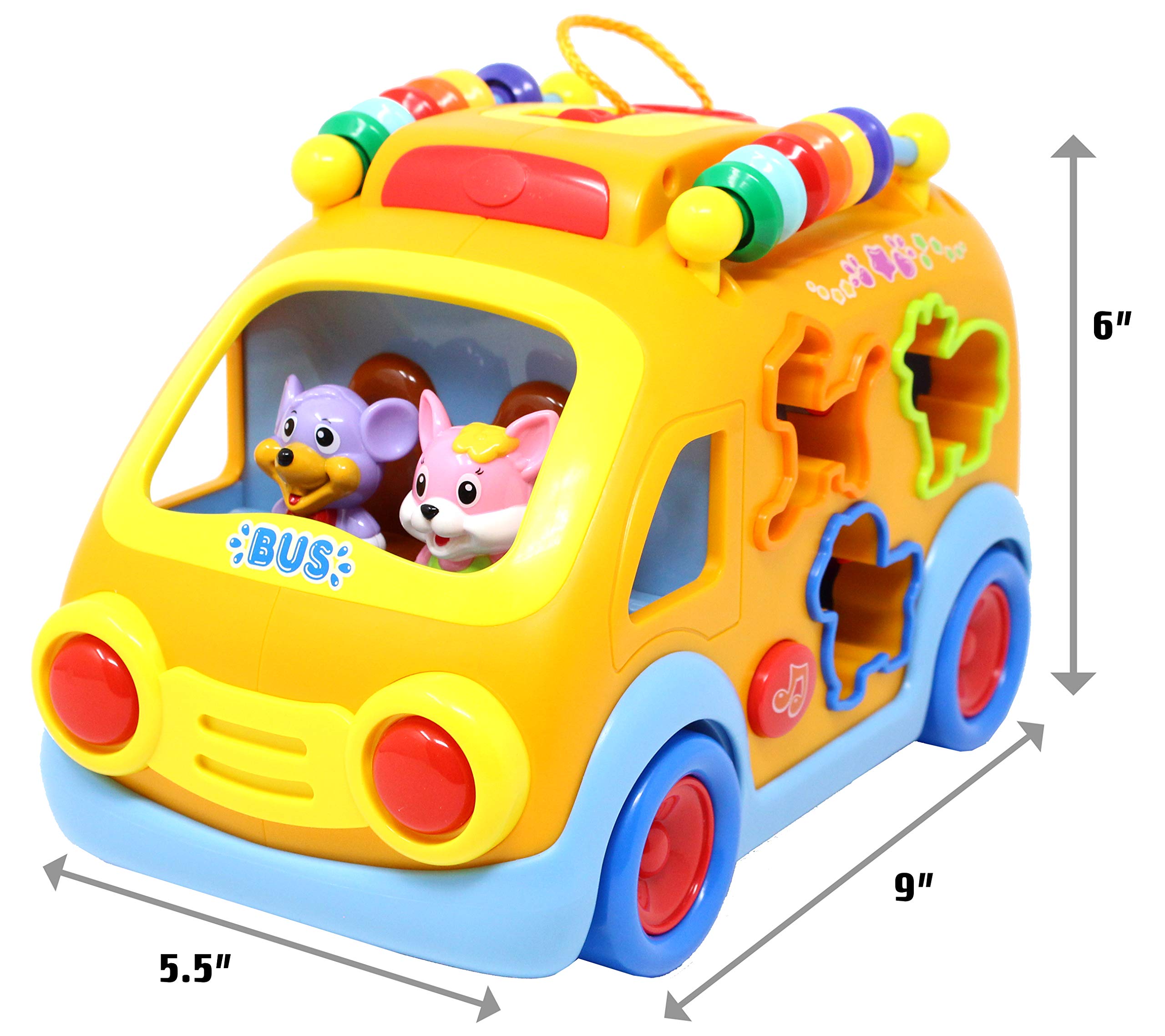 JOYIN Musical Toy, Baby Toy with 3D Animals Shapes, LED Light Up Car for Kids, Infant, Toddler, Interactive Learning Toy, Educational Toy, Easter Basket Stuffers and Gifts
