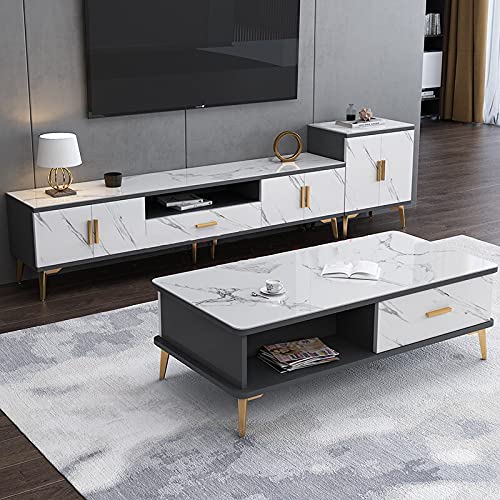 Glossy Marble Paper Granite Gray/White Wallpaper Peel and Stick Wallpaper Self Adhesive Removable Wallpaper 15.8″ ×197″ Waterproof Countertop Paper for Cabinet Countertop Furniture Kitchen Viny Film